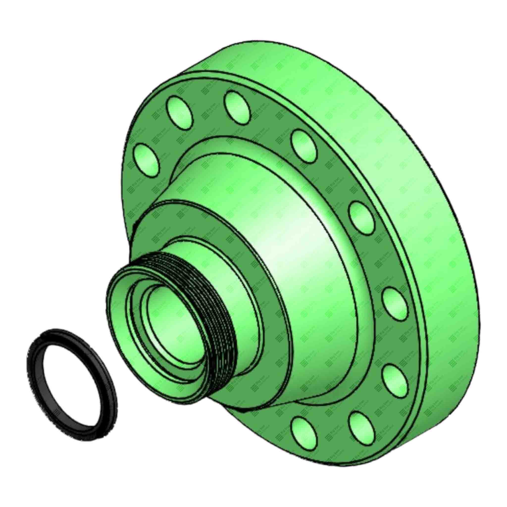 Flange Adapter 7-1/16" 10K (Bx-156) X 4" Fig 1502 Female With 6" Id X ...