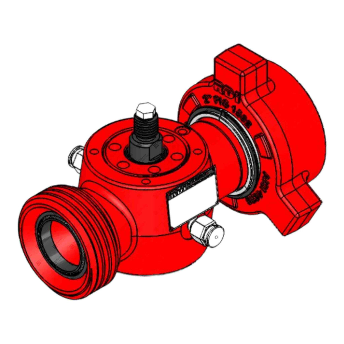 Plug Valve, Actuator Prep, TE, 2"x1" 1502 MxF, 15000 psi, STD Service ...