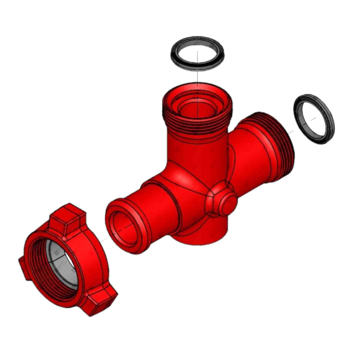 Tee, 3" 1502 MxFxF x Cushion, 15000 psi, STD Service – Big Iron Flow ...