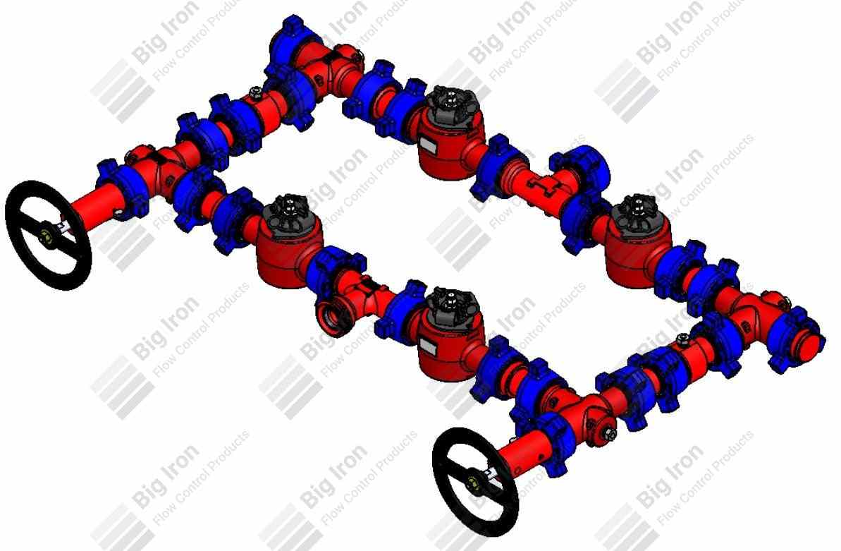 Manifold 2” Fig 1502 4 Plug Valve Dual Stage W/2 Adjustables-2 Positiv ...