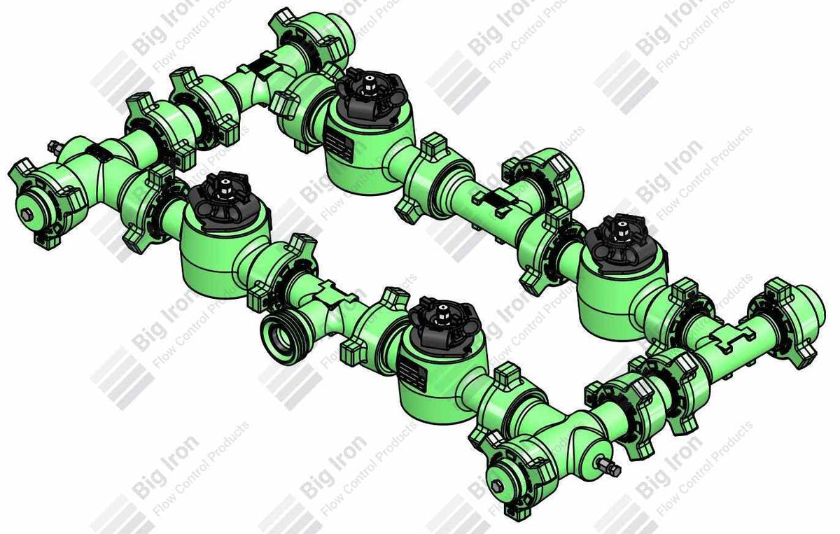 Manifold 2” Fig 1502 4 Plug Valve Single Stage W/ 2 Positives 10000 Ps ...