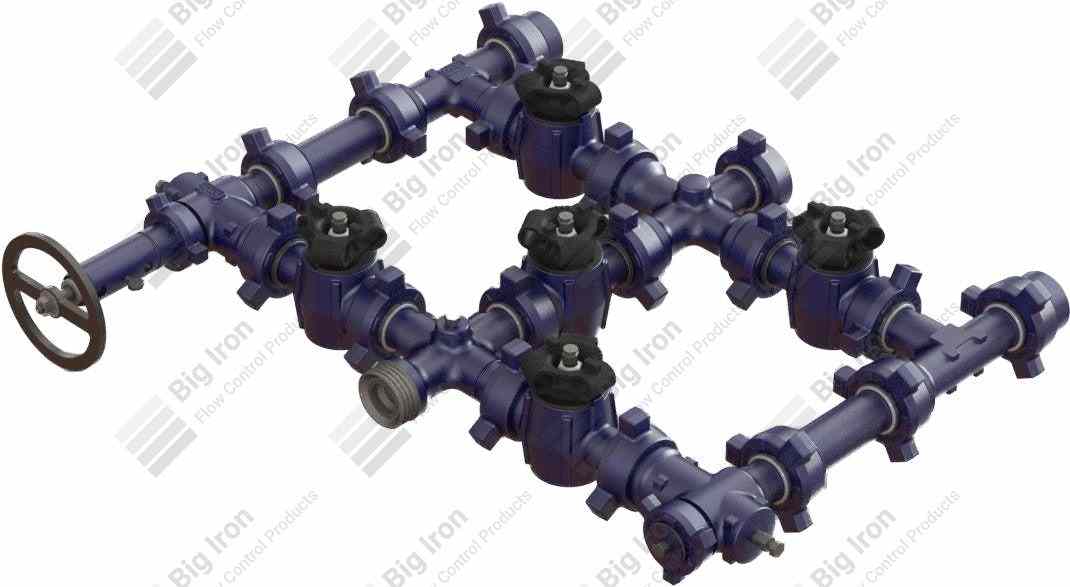 Manifold 2” Fig 602 5 Plug Valve Single Stage W/1 Adjustable-1 Positiv ...