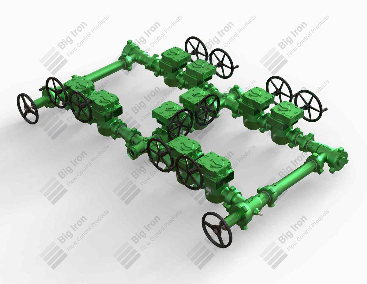 Manifold 3” Fig 1502 10 Plug Valve Dual Stage W/2 Adjust- Ables-2 Posi ...